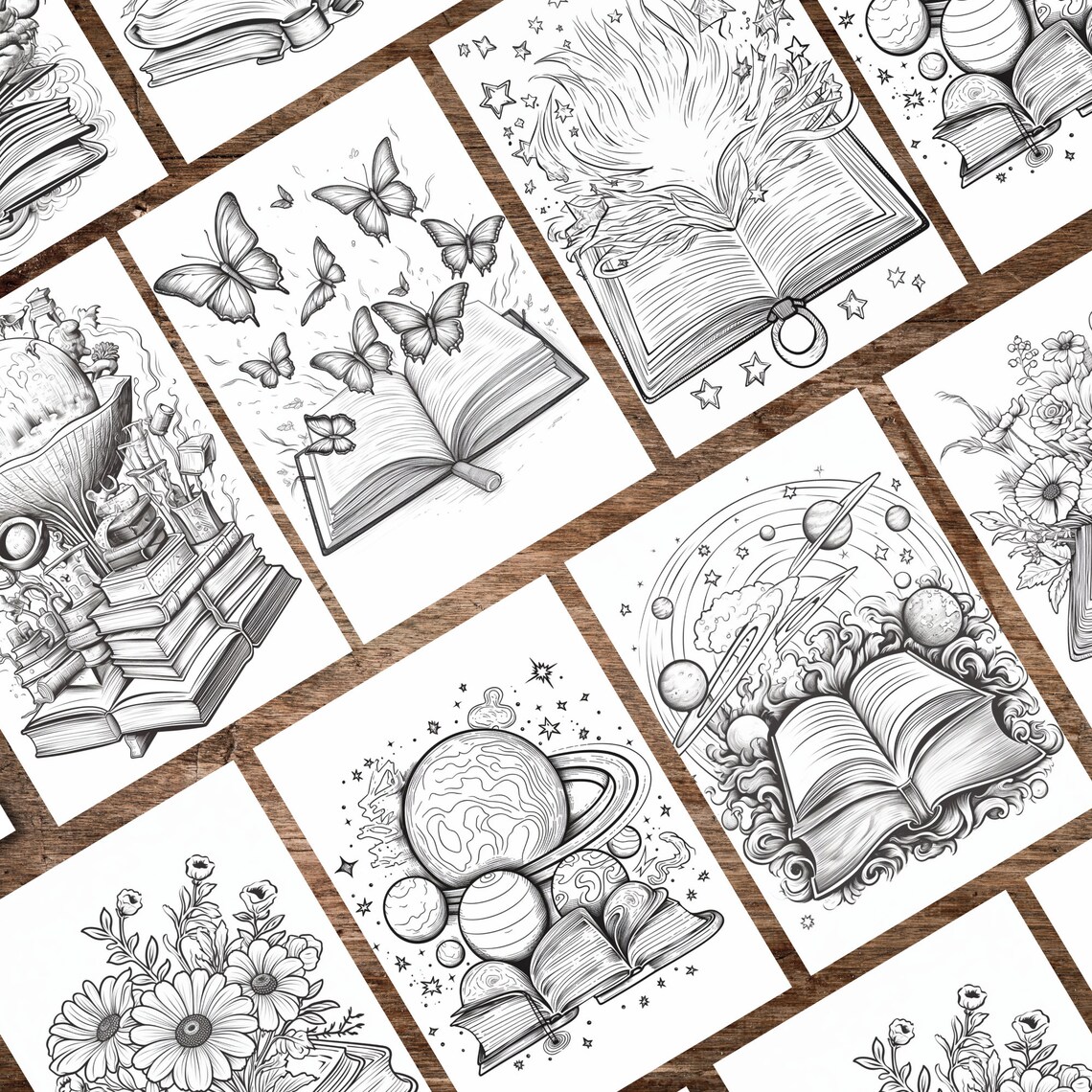 Book Tales Coloring Pages Coloring Pages Fantasy Ebook - Etsy