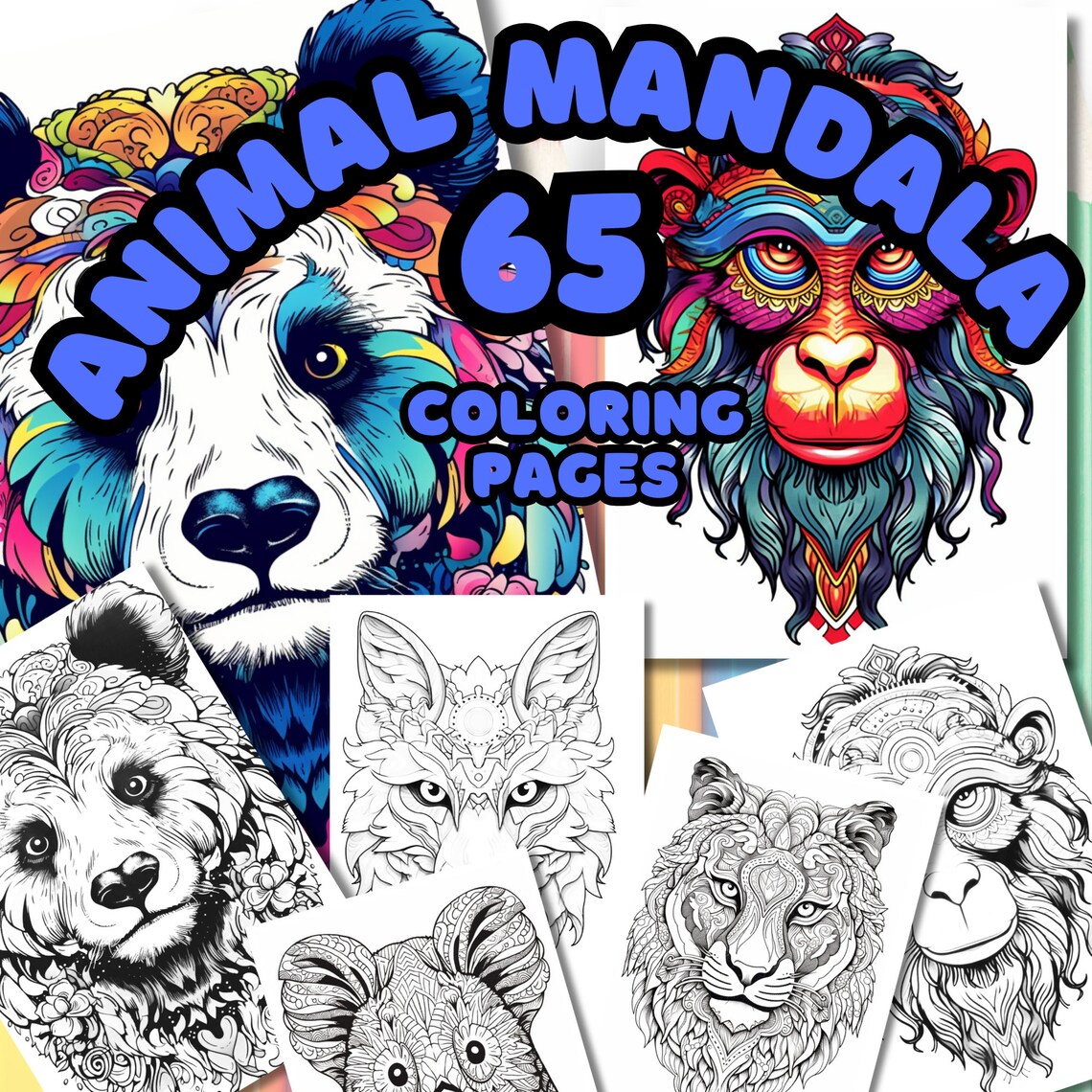 65 Animal Mandala Coloring Pages Printable Coloring Book Animal ...