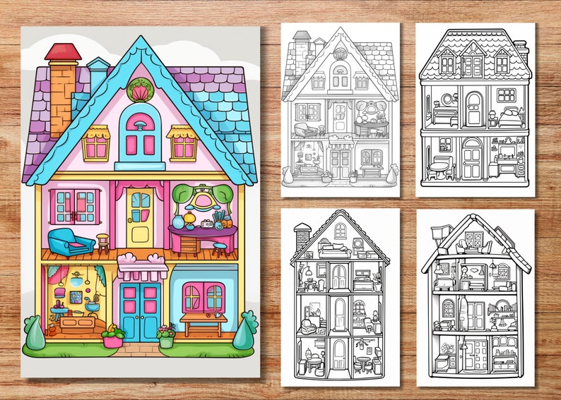Imaginative Playtime With Detailed Dolls House Coloring Pages Fun and ...