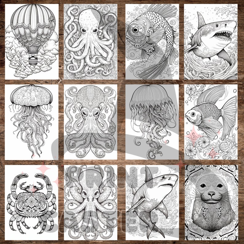 Sea Animal Coloring Book Pages 30 Under the Sea Coloring Pages Ocean ...