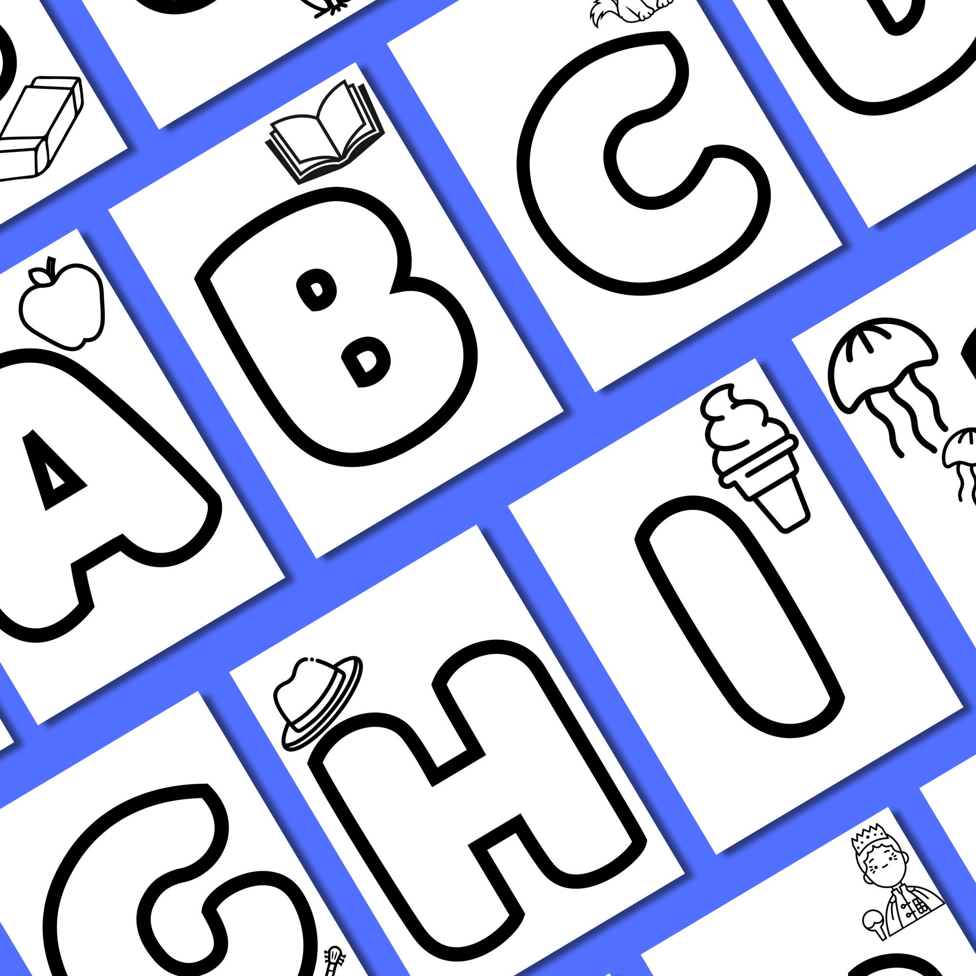 Back to School: ABC Printable Alphabet Coloring Kids' - Etsy