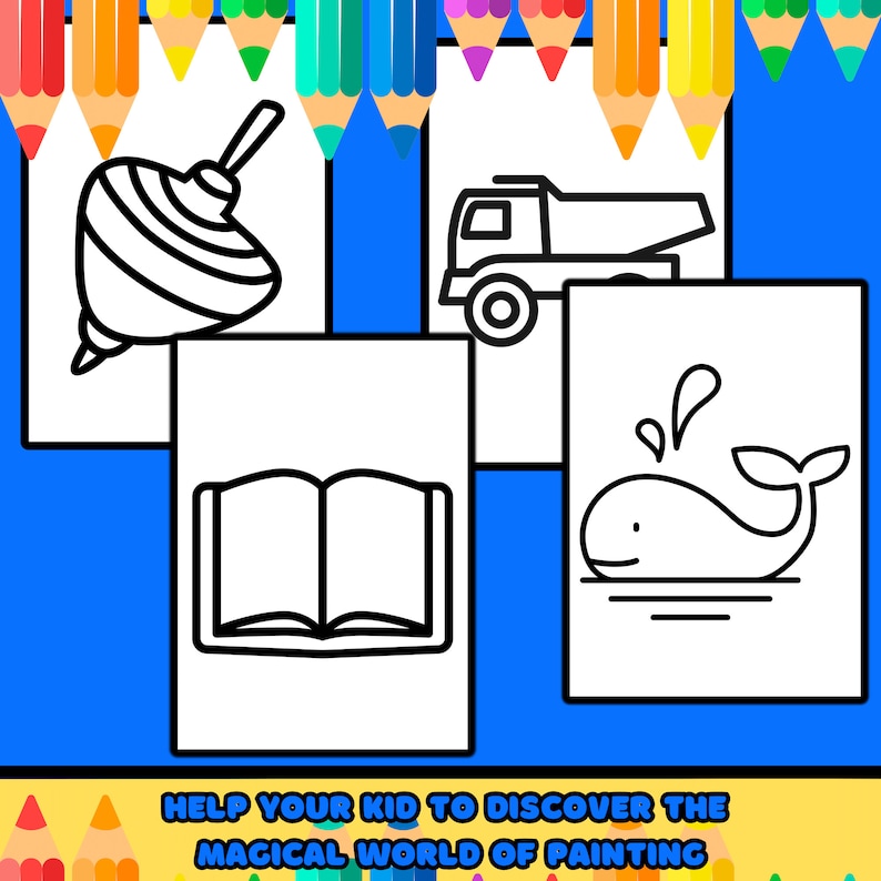Easy Toddler Color Pages: Digital Download, Simple & Big Coloring ...
