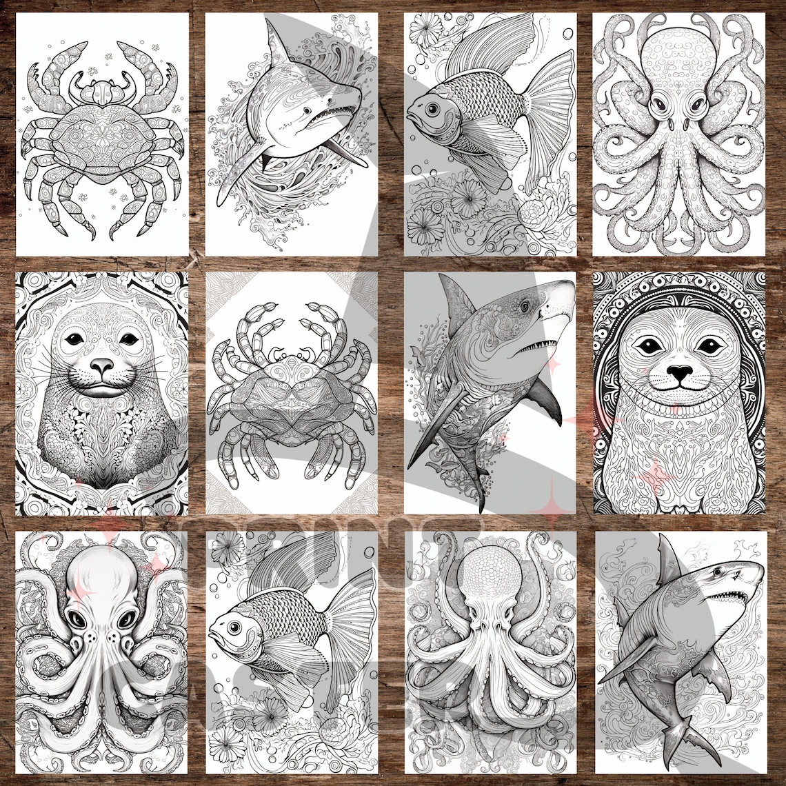 Sea Animal Coloring Book Pages 30 Under the Sea Coloring Pages Ocean ...