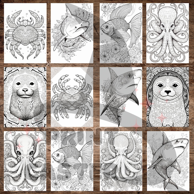 Sea Animal Coloring Book Pages 30 Under the Sea Coloring Pages Ocean ...