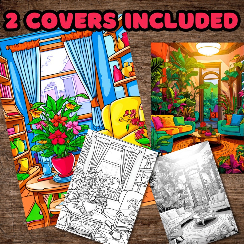Interior Design Color Pages: Cozy Room Coloring for Adults, Digital ...