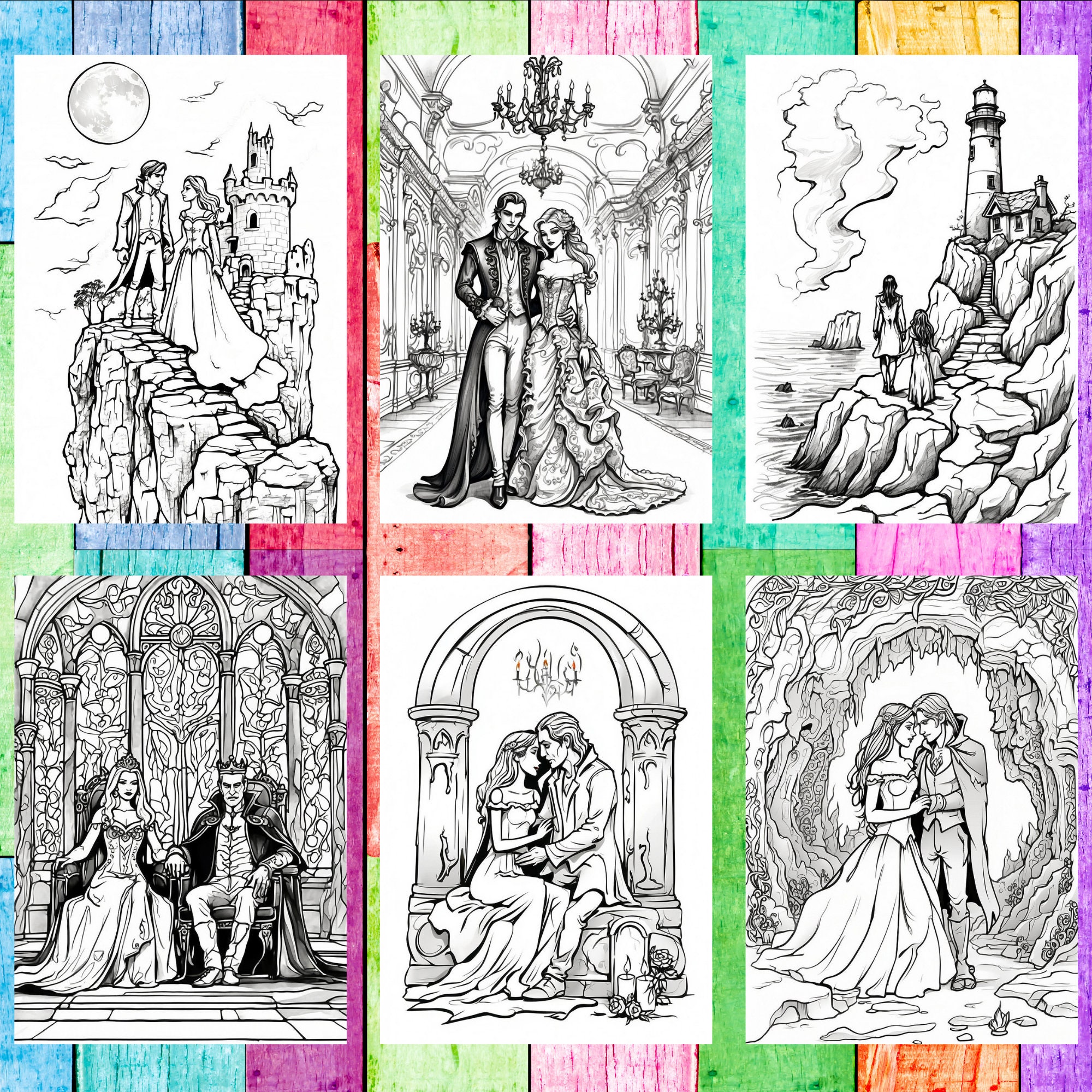 Vampires Coloring Pages Book Gothic & Halloween Themes Printable ...