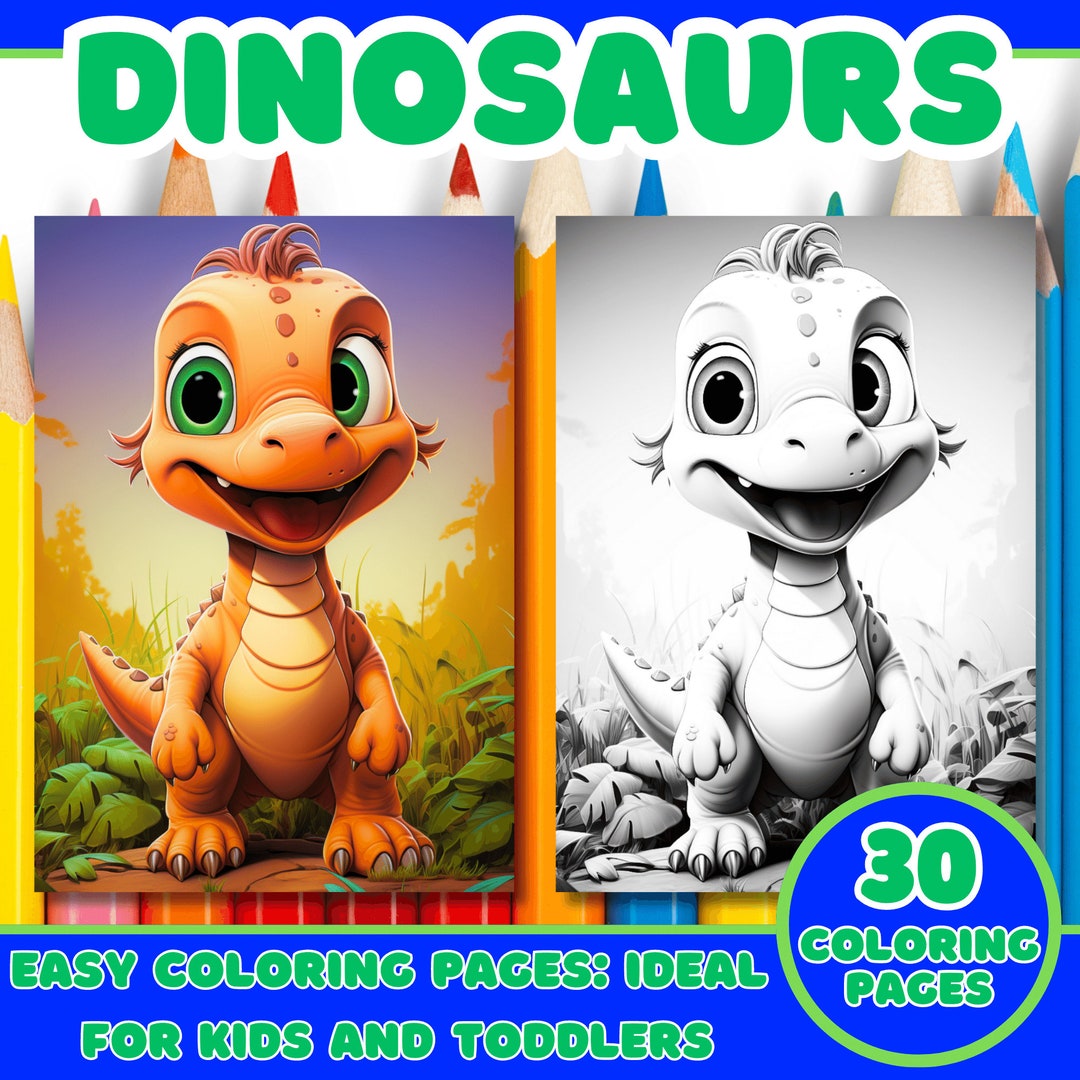 Dinosaur Coloring Pages: Adult & Kids Coloring Book Boys Big - Etsy