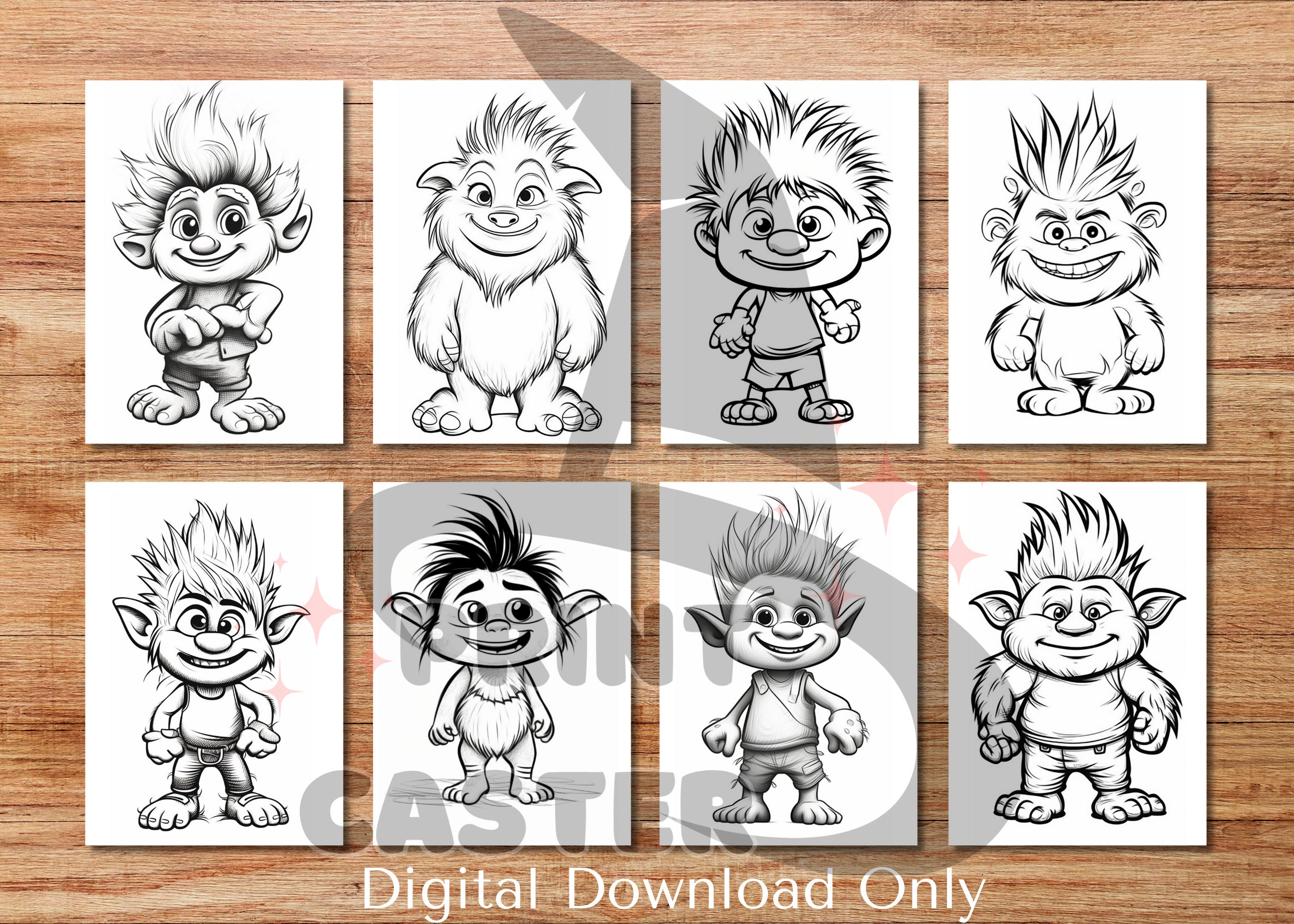 45 Trolls Coloring Pages | Kawaii Style Trolls Coloring Pages | Cute ...