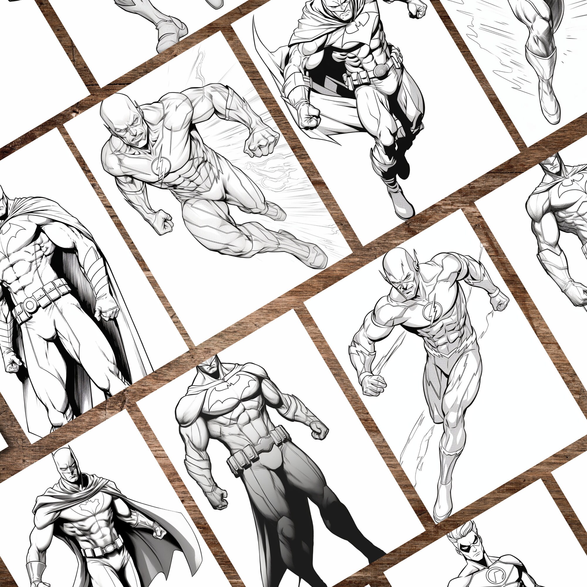 Superhero-themed Printable Coloring Pages Creative Activity - Etsy Israel