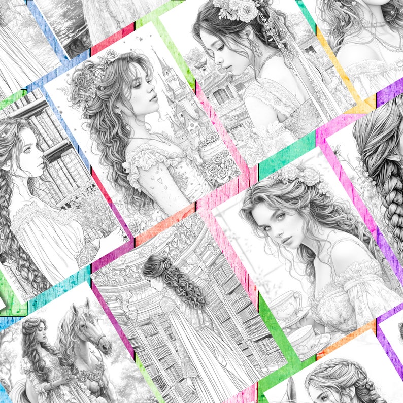 Royal Princess Coloring Book Pages Magical Princess Themes Printable ...