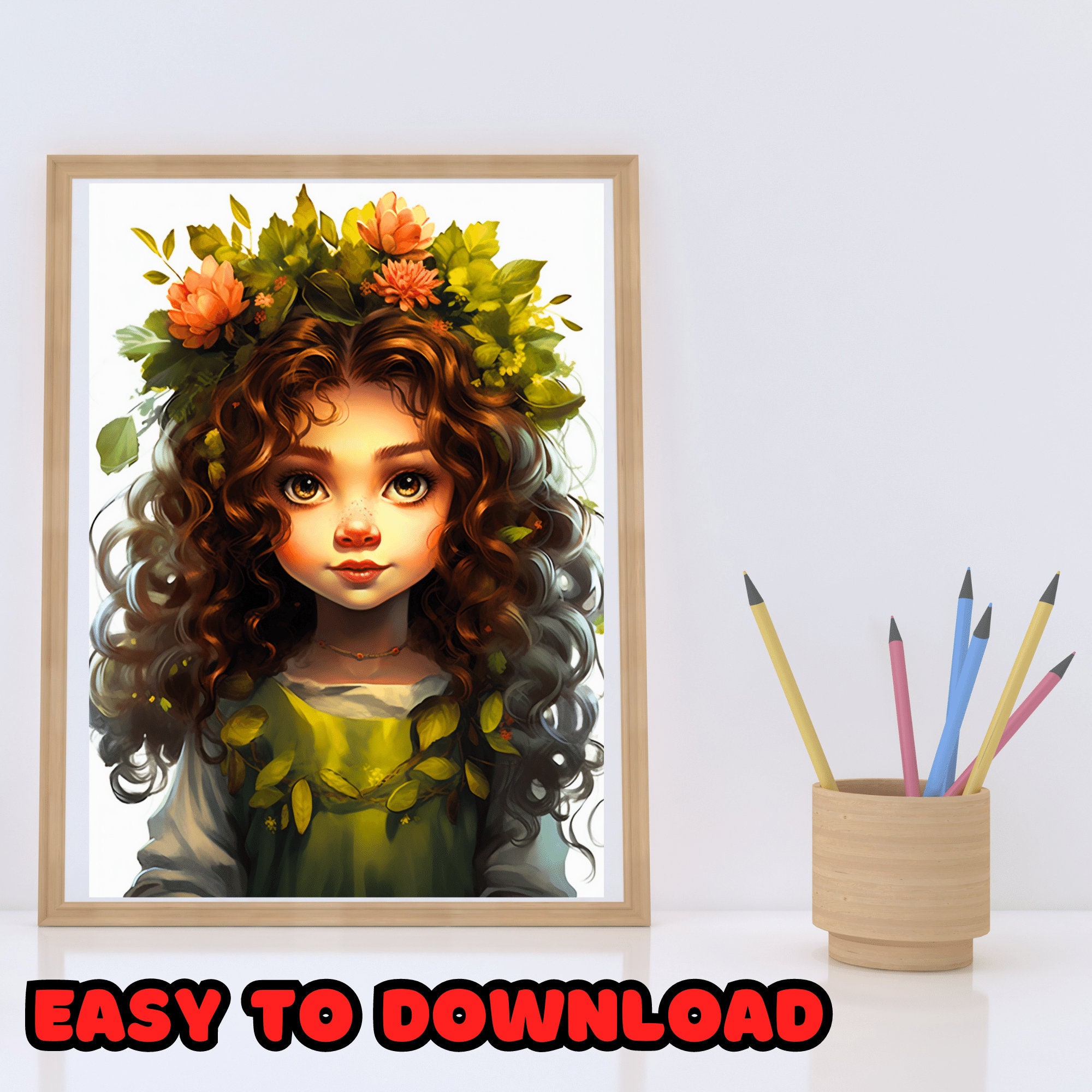 Instant Download Fairies Bloom Color Pages: Fantasy Coloring, Grayscale ...