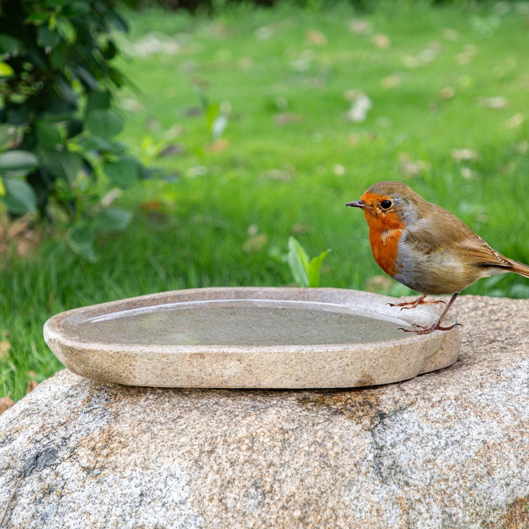River Stone Bird Bath, Stone Bird Bath, Garden Bird Bath, Outdoor Bird ...