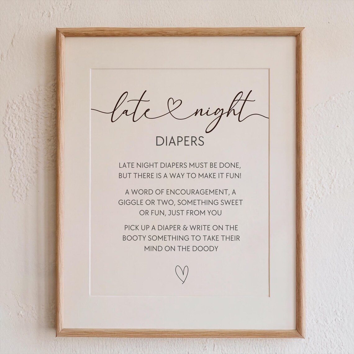 Late Night Diapers Game Sign - Printable Baby Shower Games Activity - Etsy