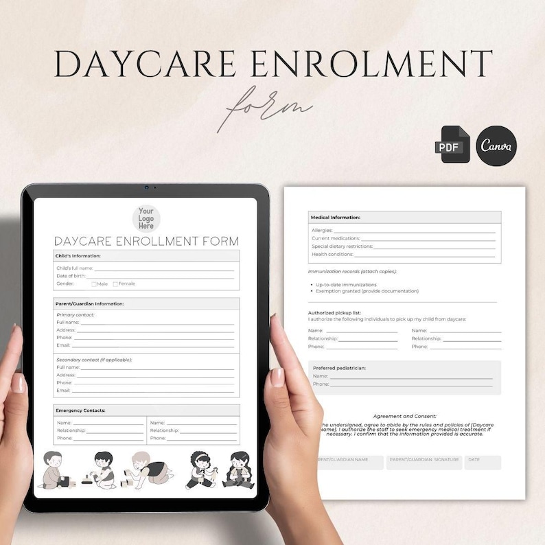 Daycare Enrolment Forms for Home Daycares, Center Daycares and ...