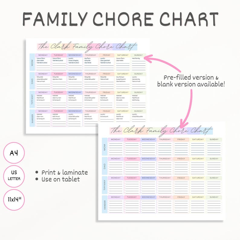 ADHD Cleaning Checklist Bundle, Editable ADHD Cleaning Planner, Adult ...