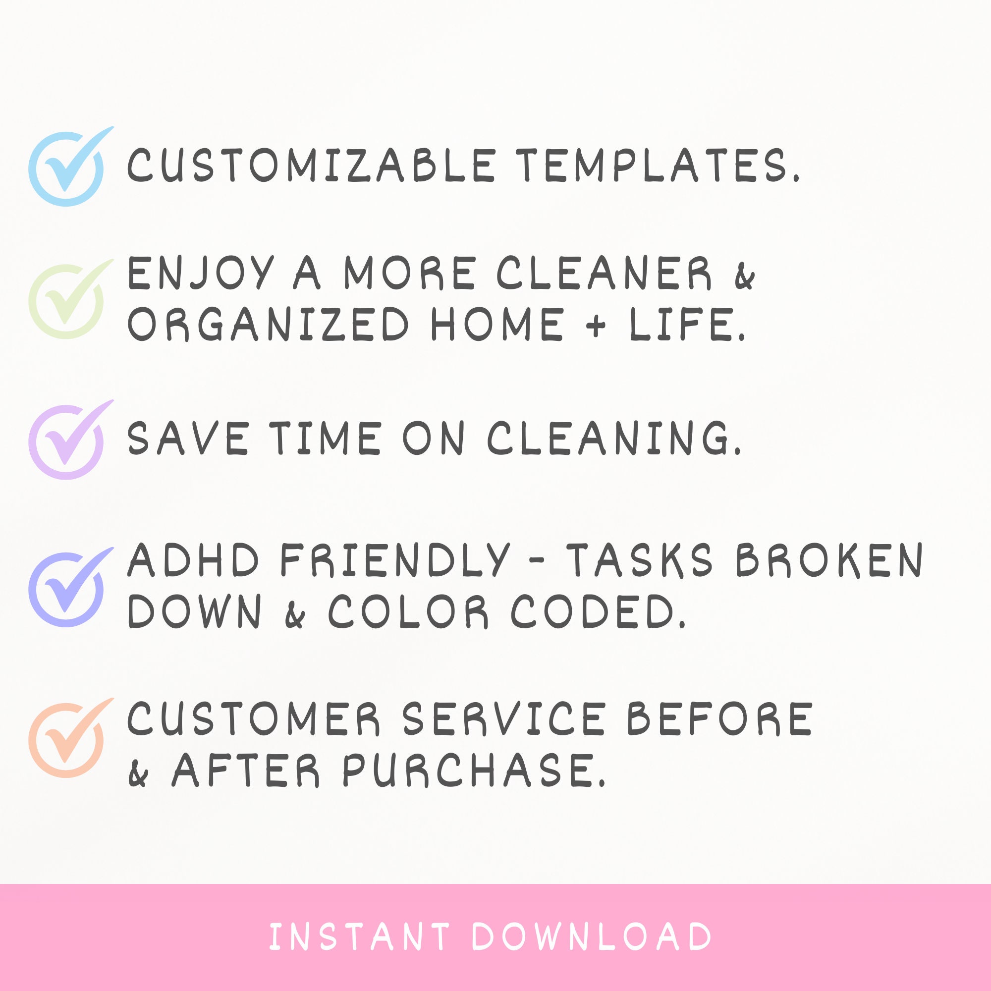 ADHD Cleaning Checklist Bundle Editable ADHD Cleaning - Etsy UK