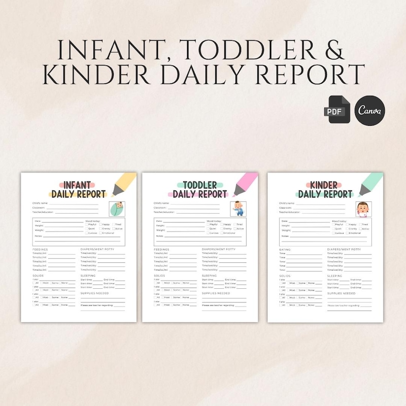 Toddler Daily Report - Etsy