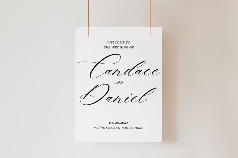 Minimalist Wedding Welcome Sign Template - Elegant Welcome Poster ...