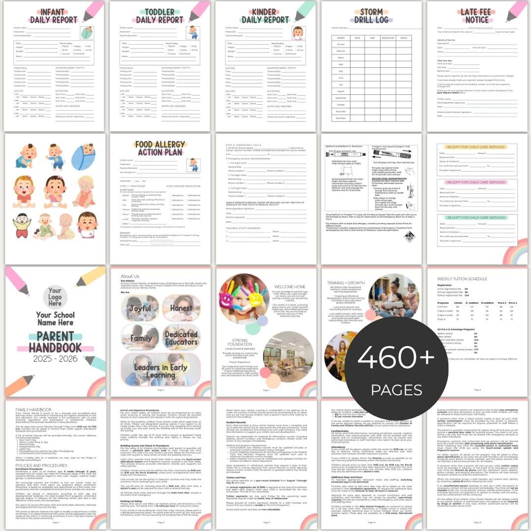 Daycare Starter Kit - Daycare Forms, Daycare Contract, Childcare Forms ...
