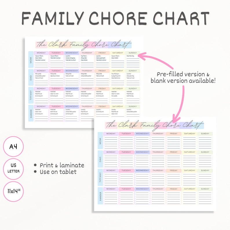ADHD Cleaning Checklist Bundle, Editable ADHD Cleaning Planner, Adult ...