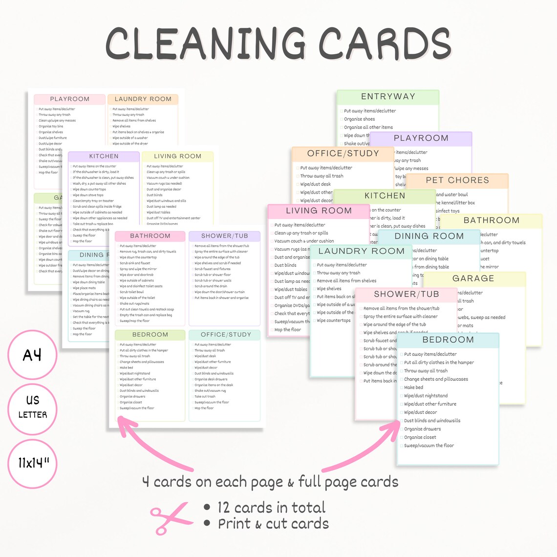 ADHD Cleaning Checklist Bundle Editable ADHD Cleaning - Etsy UK