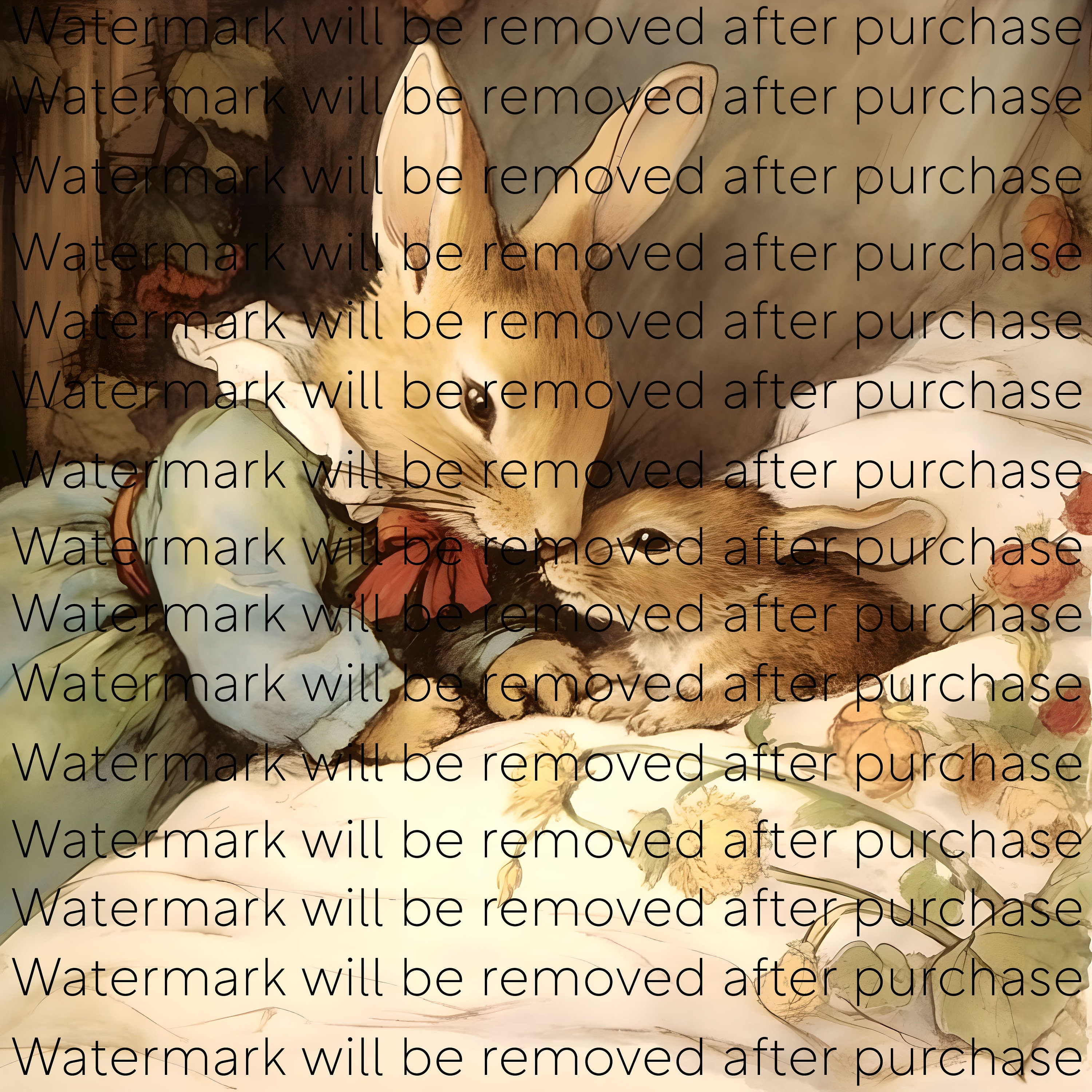 Watercolour Mother and Baby Bunnies Clipart Mummy and Baby - Etsy