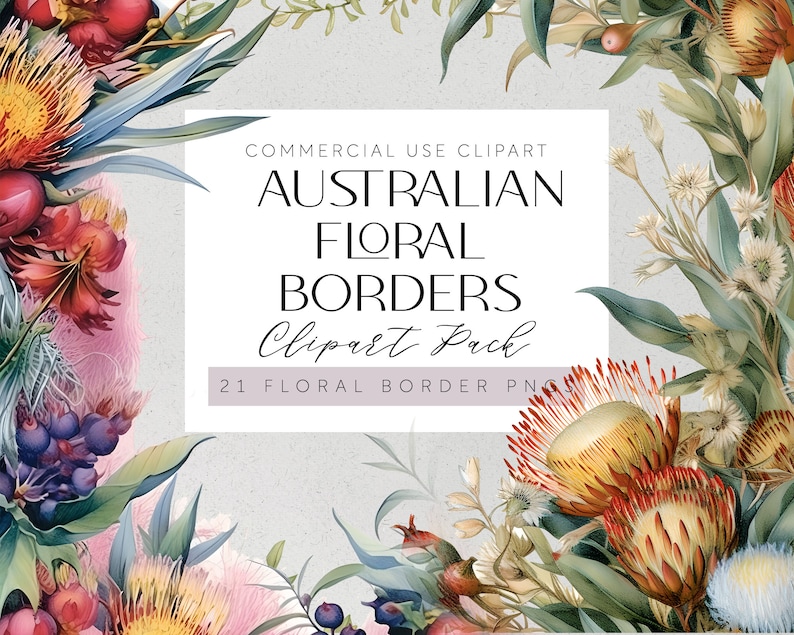Australian Native Floral Border Australian Flowers Templates - Etsy