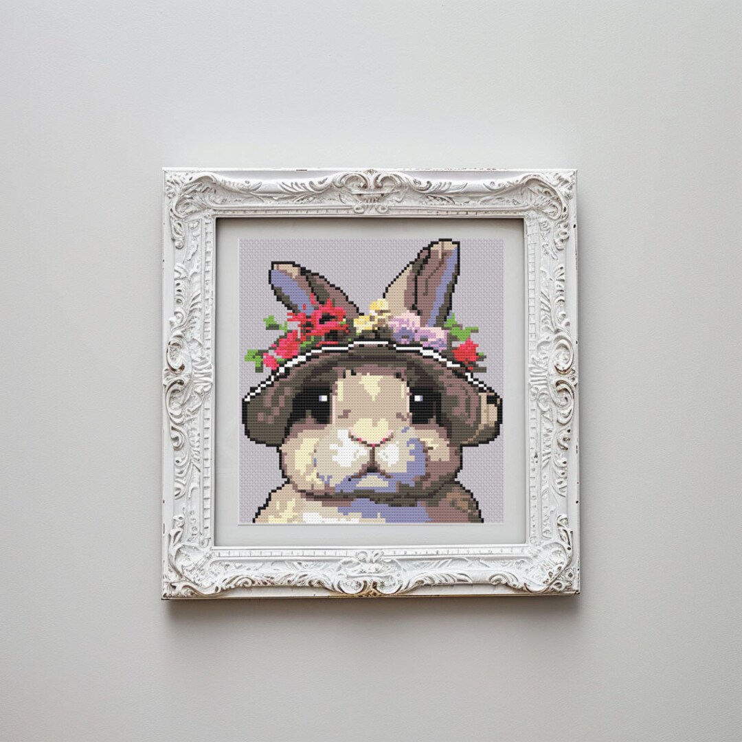 Bunny Rabbit Cross Stitch Rabbit Embroidery Pattern PDF Bunny Cross ...