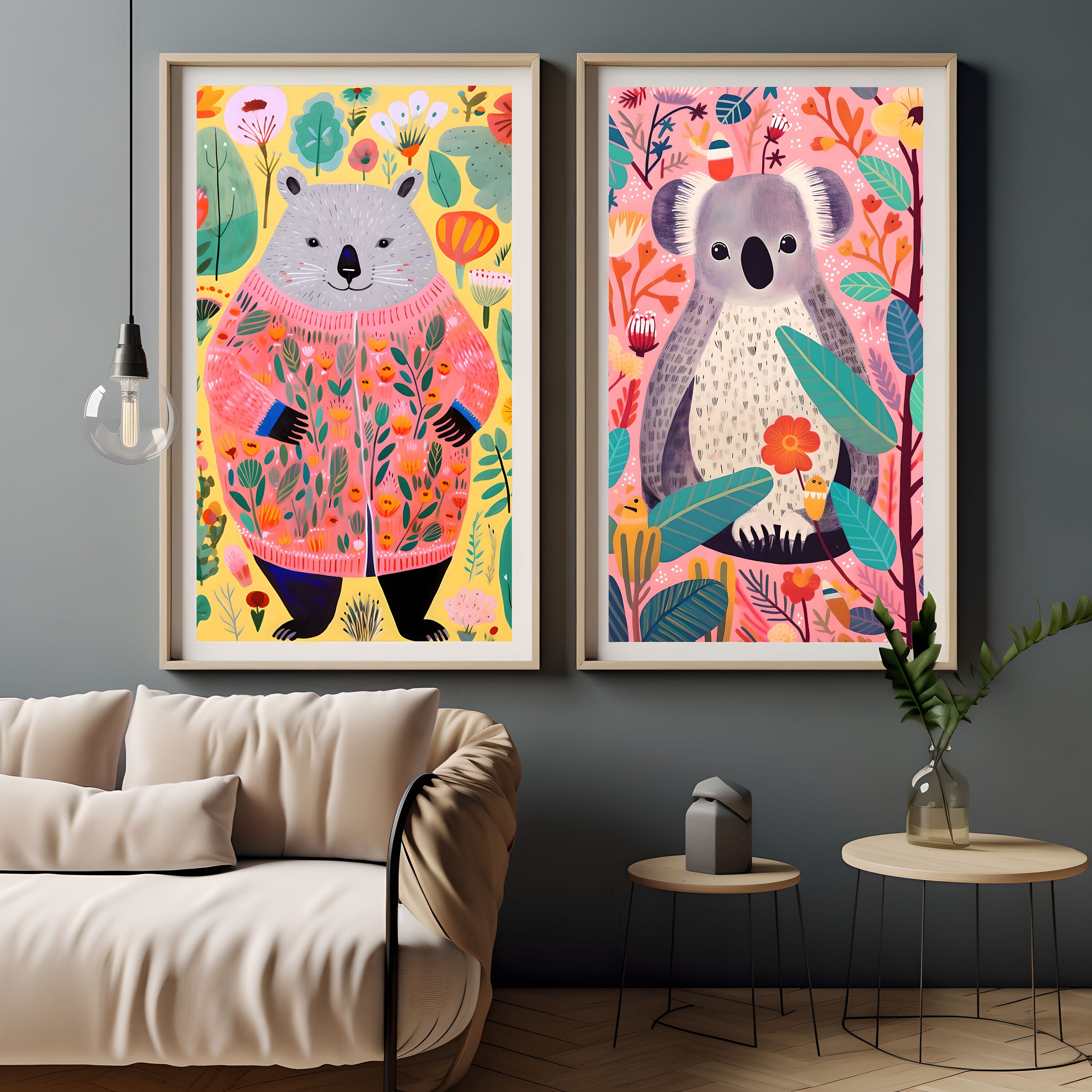 Koala Art Print Australian Native Wall Painting Contemporary Aussie Art ...