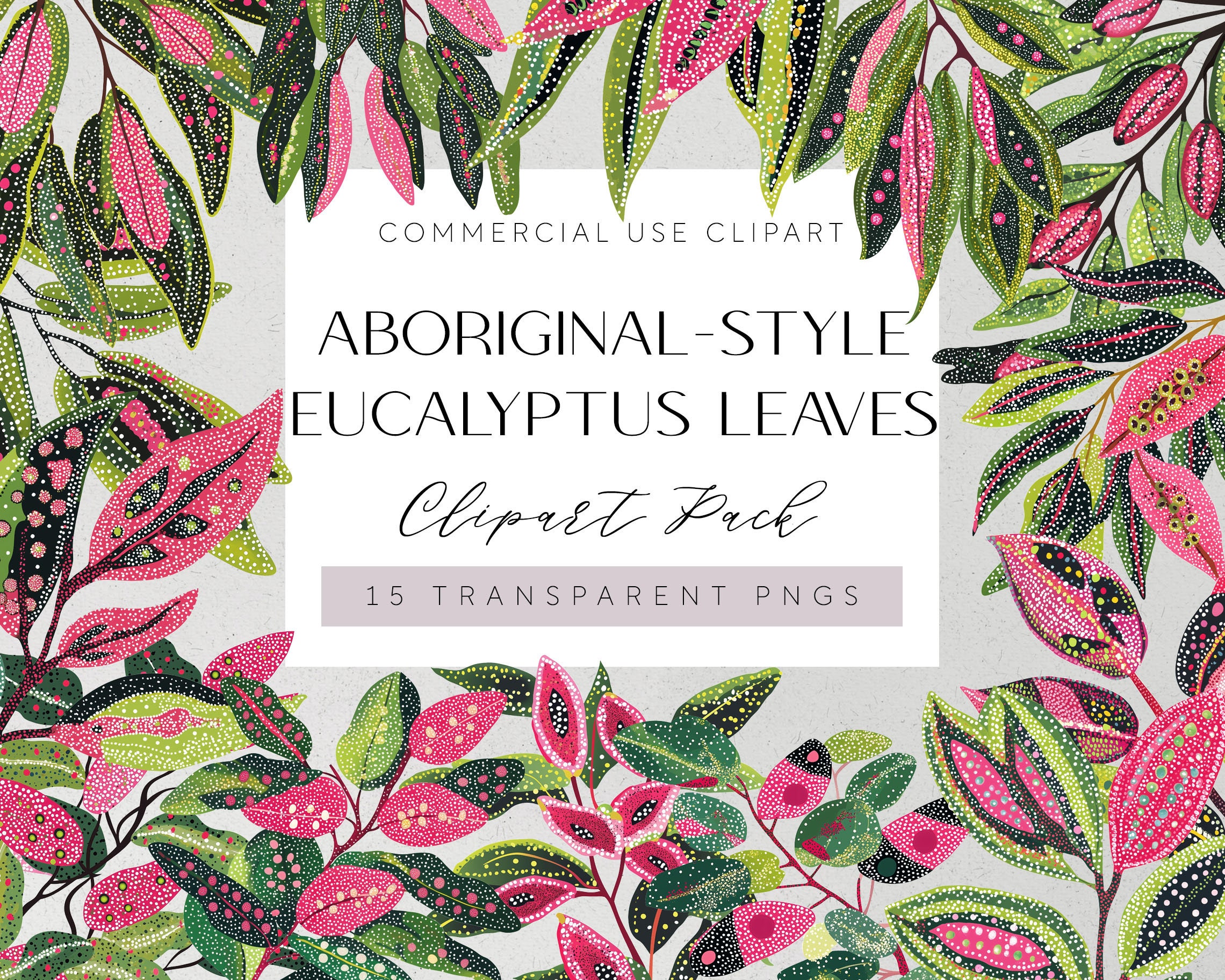 Aboriginal Australian Native Leaves Clipart Eucalyptus Transparent Pngs ...