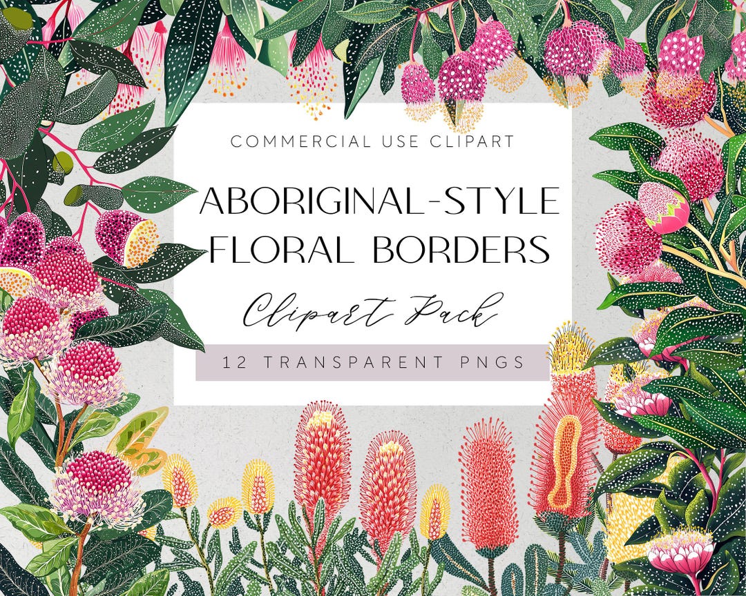 Aboriginal Australian Borders Native Flowers Clipart Flowers ...