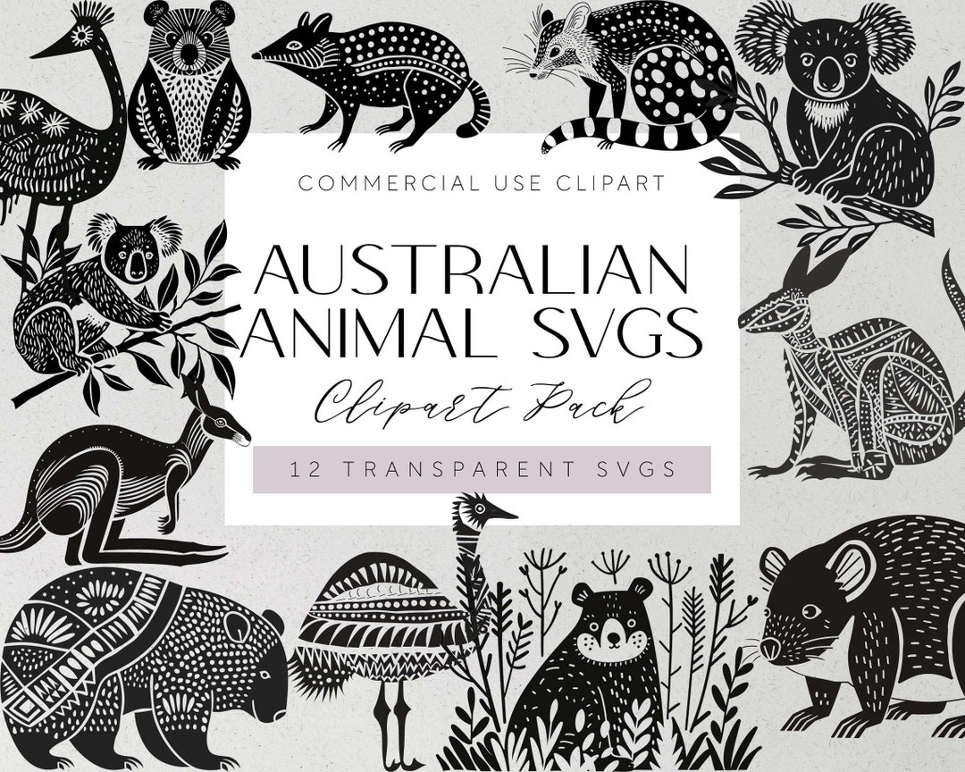 Australian Native Animals SVG Aussie Kangaroo Plotter File Svg Koala ...