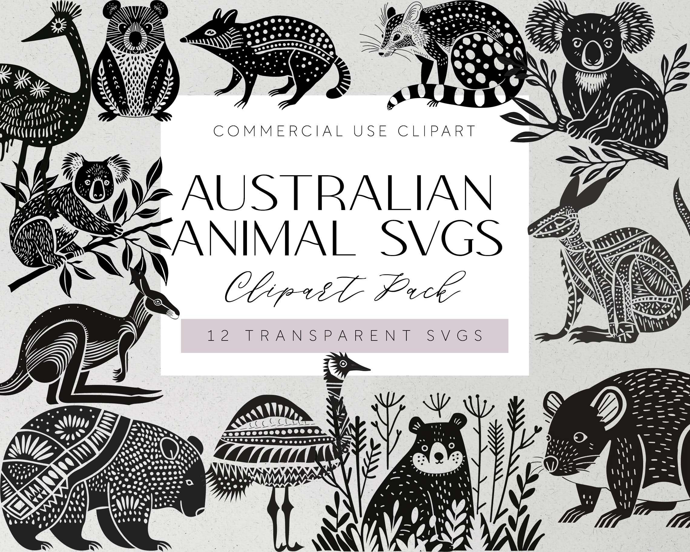 Australian Native Animals SVG Aussie Kangaroo Plotter File Svg Koala ...