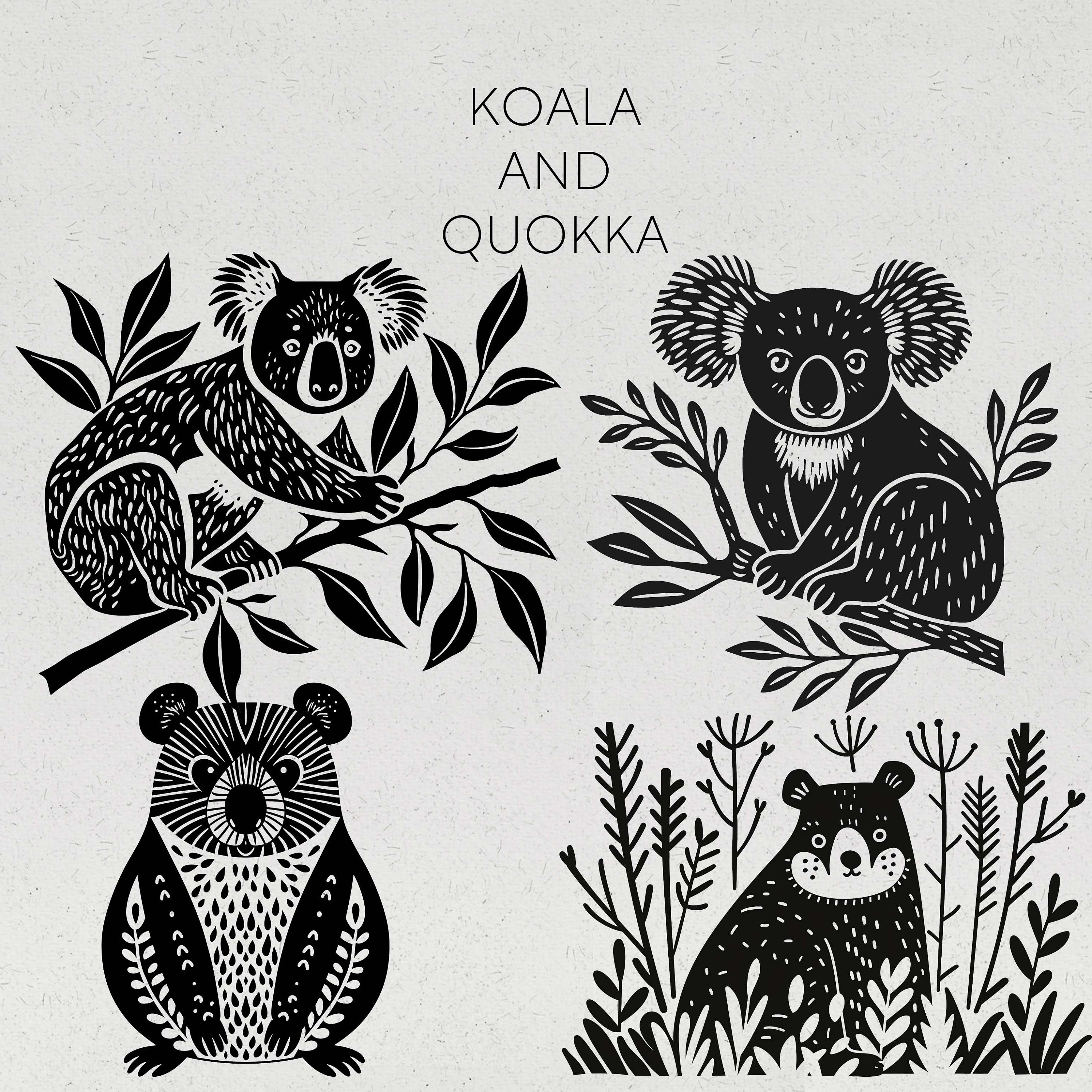 Australian Native Animals SVG Aussie Kangaroo Plotter File Svg Koala ...