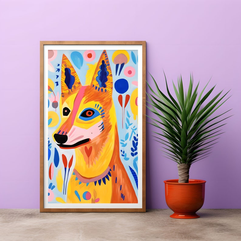Dingo Art Print Australian Native Wall Painting Contemporary - Etsy