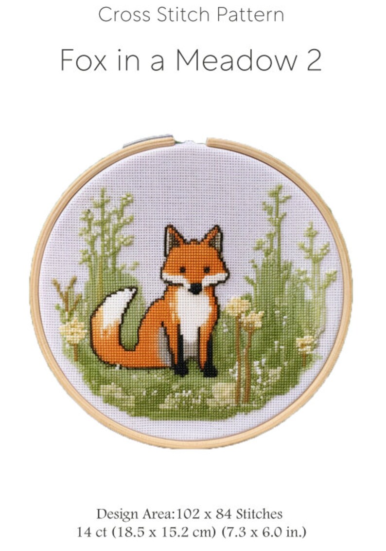 Fox Cross Stitch Pattern PDF Instant Download | Animal Cross Stitch ...