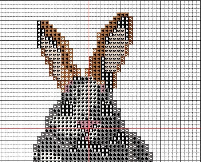 Rabbit Cross Stitch Pattern PDF Instant Download Bunny Cross - Etsy