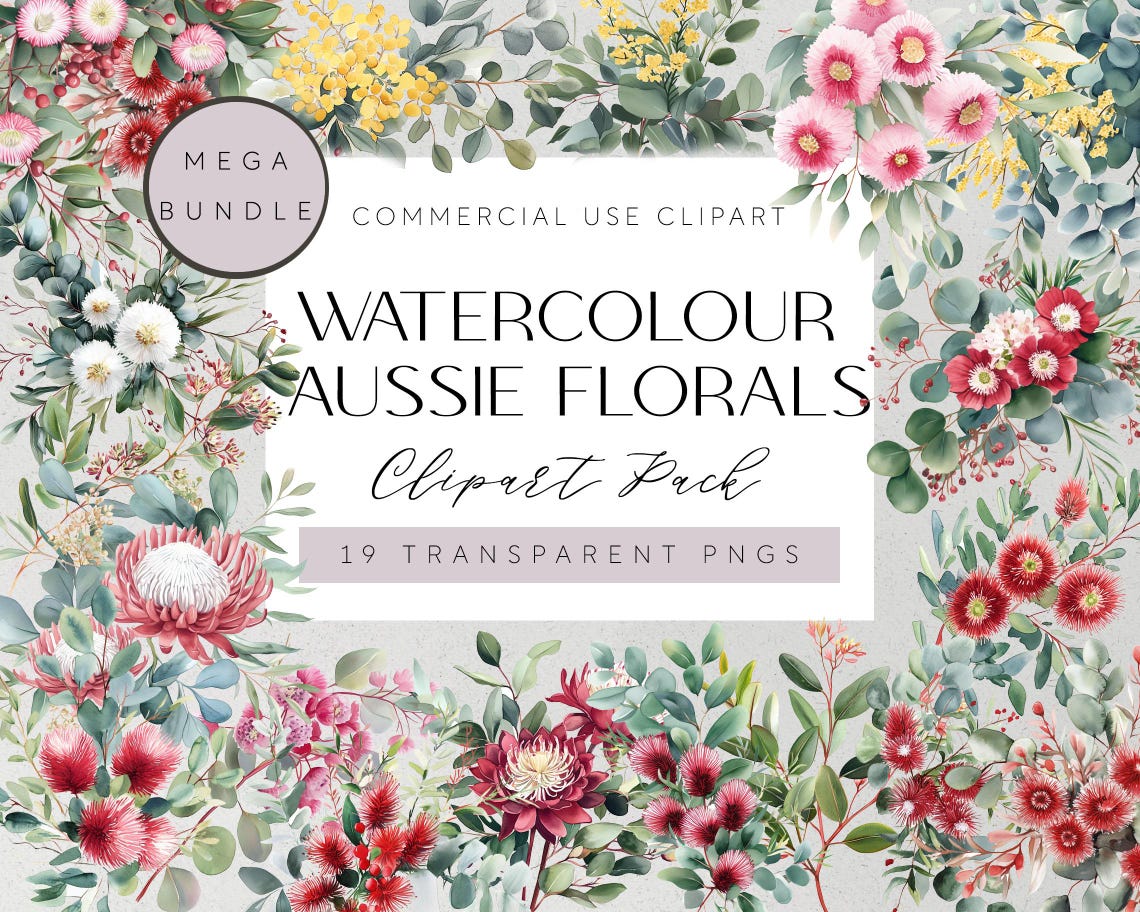 Australian Native Flowers Clipart Watercolour Flowers Transparent Pngs ...