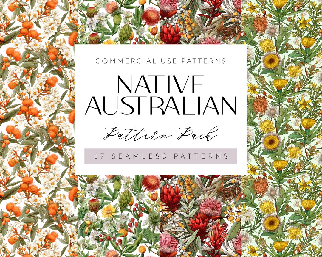 Australian Native Flowers Seamless Pattern PNG Aussie Floral Native ...