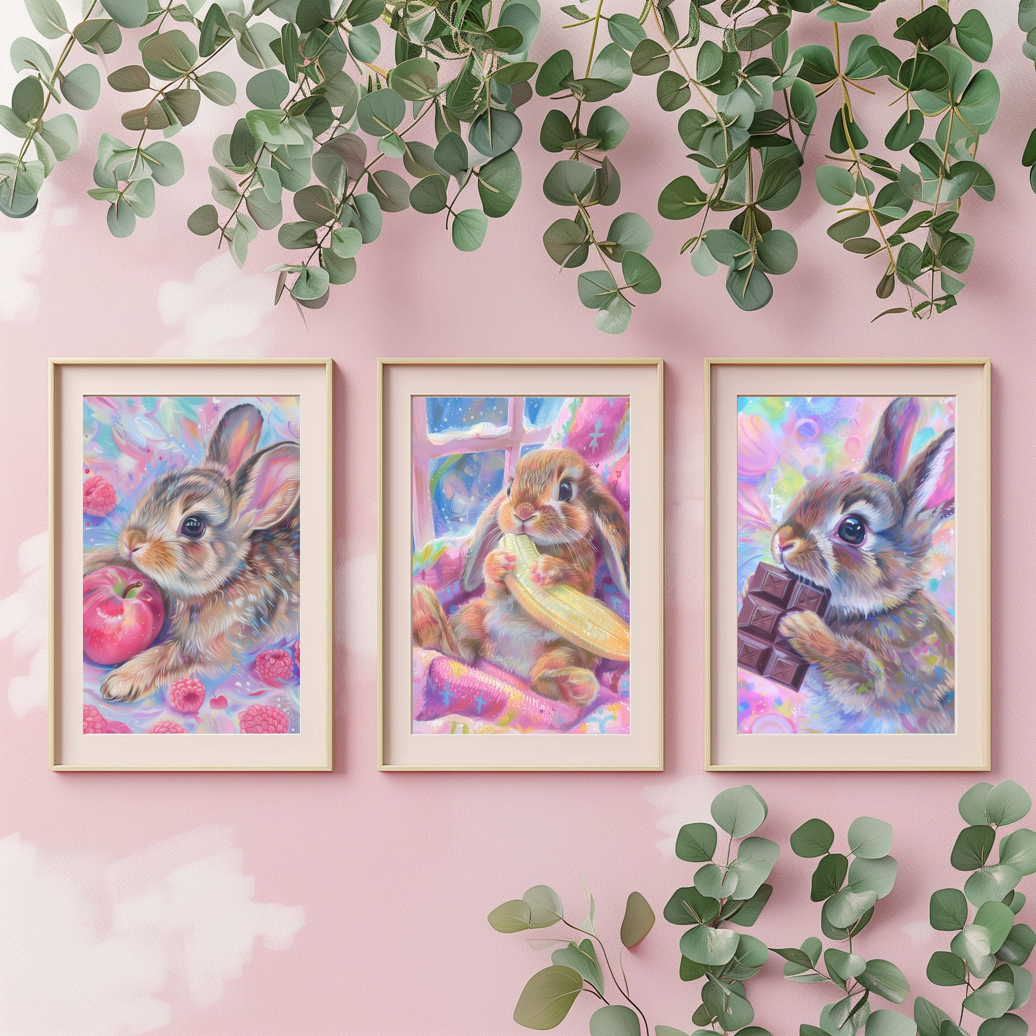 Rabbit Art Print Bunny Wall Painting Oil Painting Bunny Rabbit Art ...