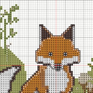 Fox Cross Stitch Pattern PDF Instant Download | Animal Cross Stitch ...