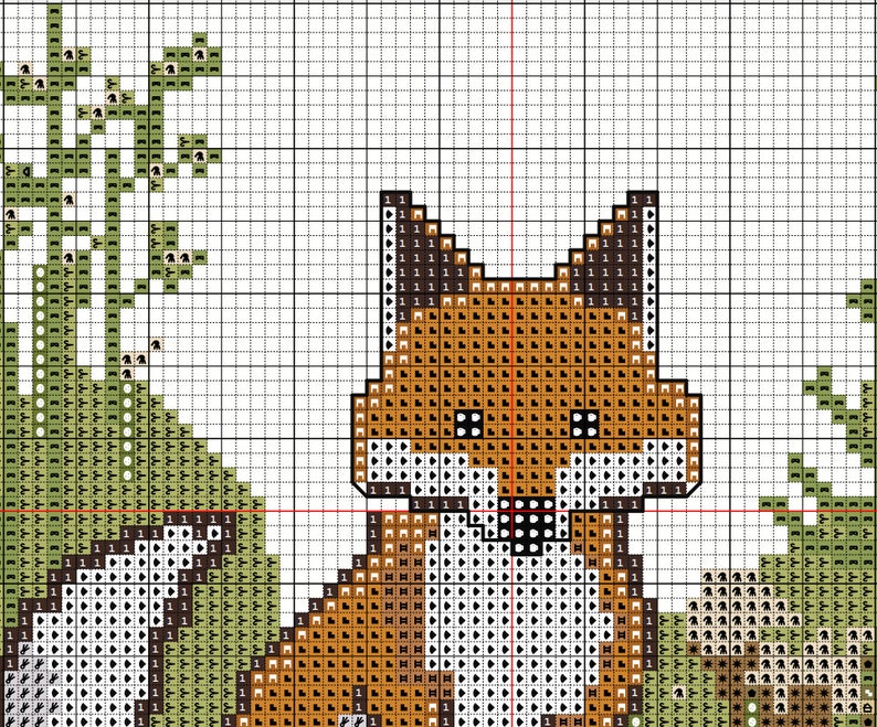 Fox Cross Stitch Pattern PDF Instant Download | Animal Cross Stitch ...