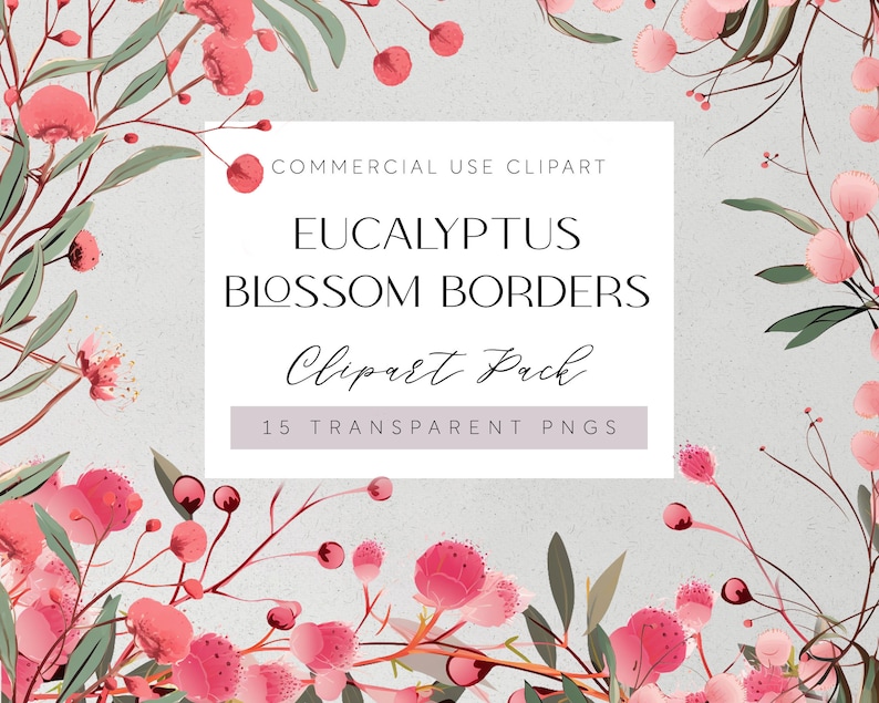 Australian Native Floral Eucalyptus Blossoms Border Australian Flowers ...