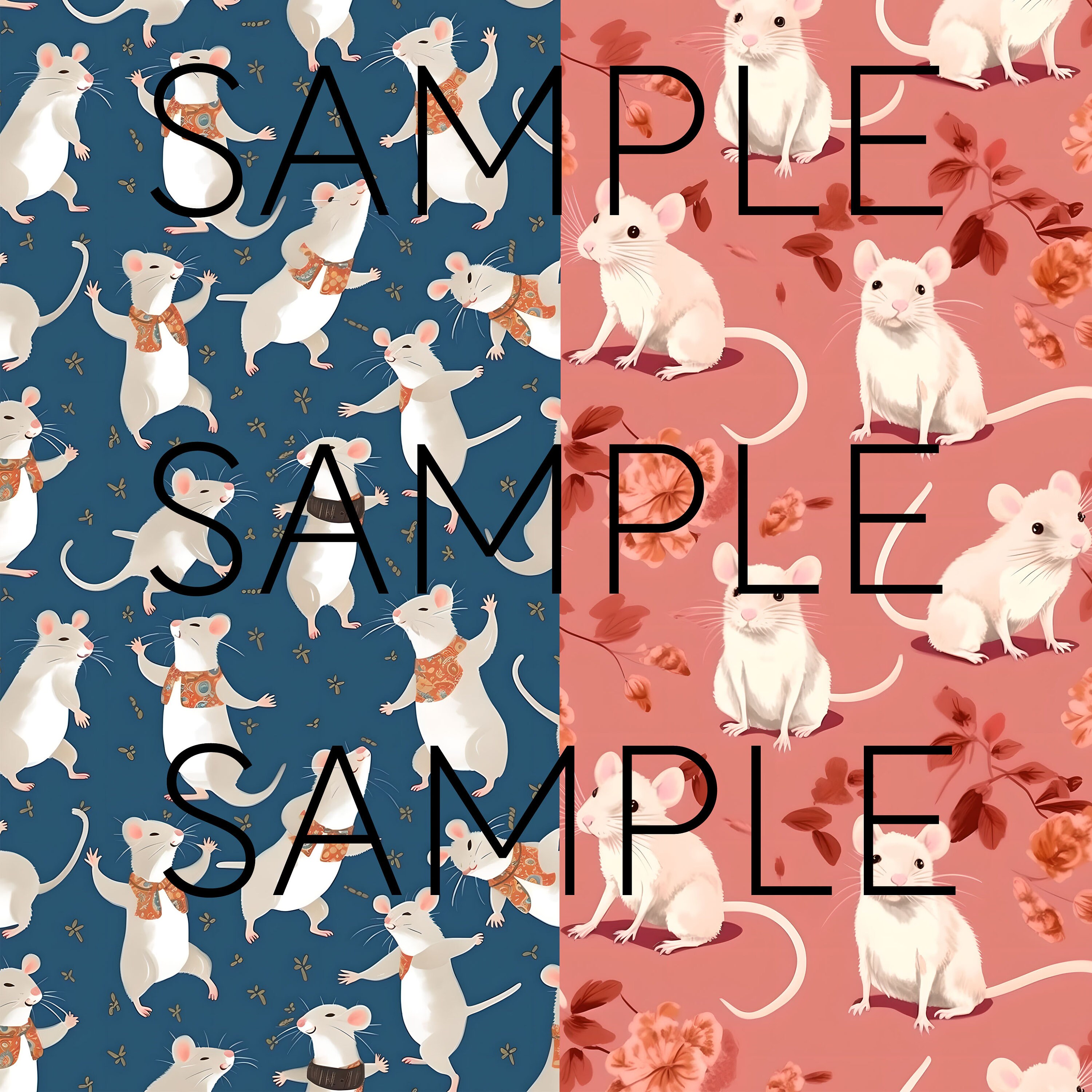 Mice Seamless Pattern PNG Rat Pattern Mouse Background Rat - Etsy