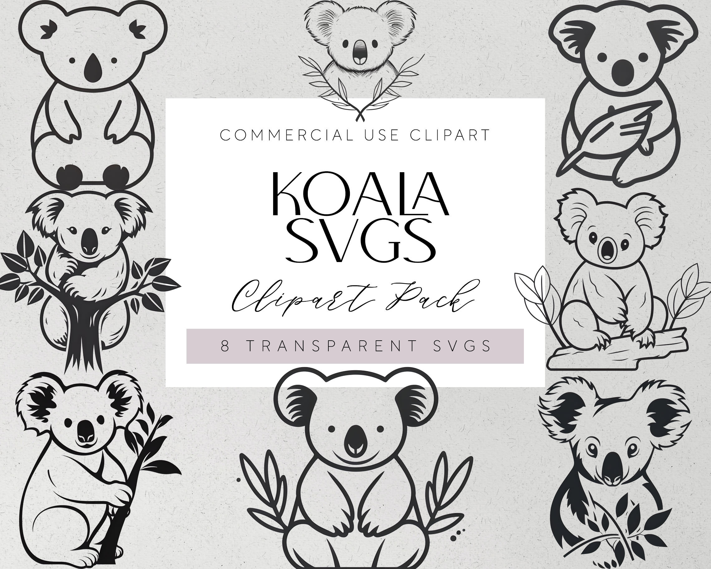 Koala Svgs Koala Clipart Svgs Australian Animal Transparent PNG Koala ...