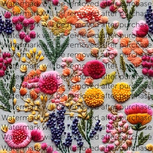 Australian Embroidery Flowers Seamless Pattern PNG Aussie Floral ...