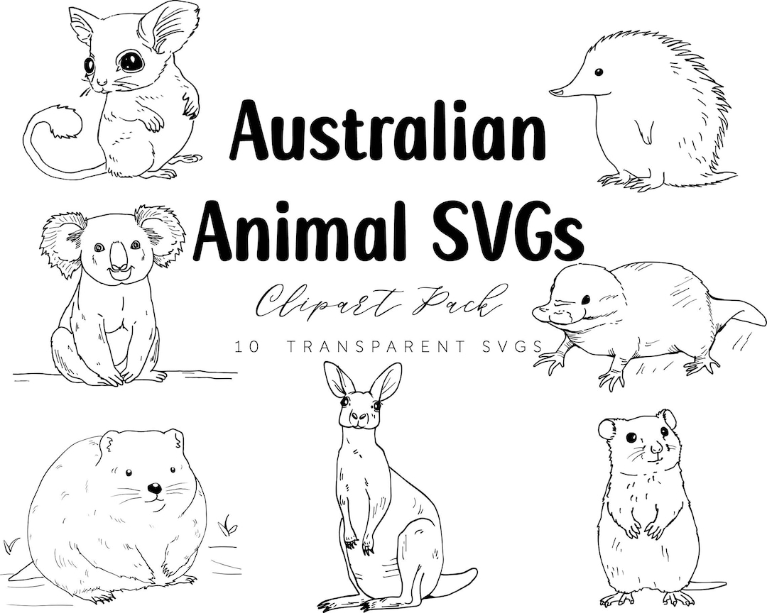 Australian Native Animals SVG Aussie Kangaroo Plotter File Svg Koala ...