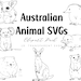 Australian Native Animals SVG Aussie Kangaroo Plotter File Svg Koala ...