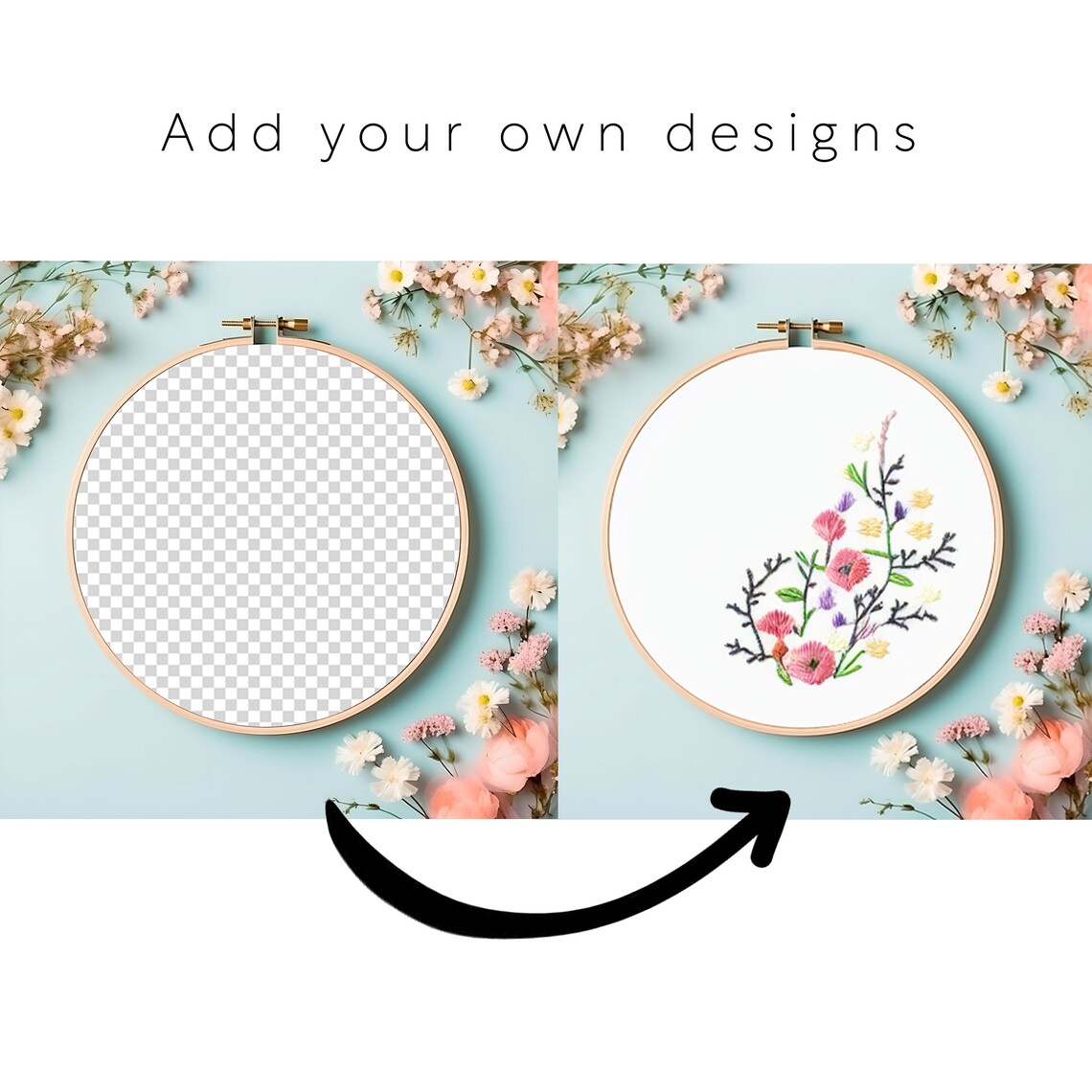 Embroidery Hoop Mockup Cross Stitch Mock Embroider Mockup Stitch Mockup ...