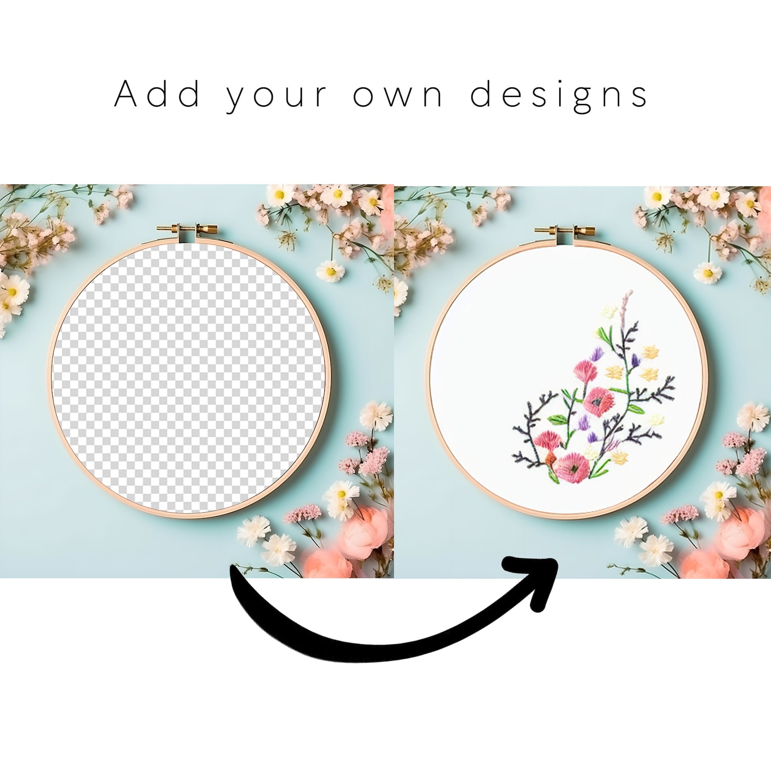 Embroidery Hoop Mockup Cross Stitch Mock Embroider Mockup Stitch Mockup ...